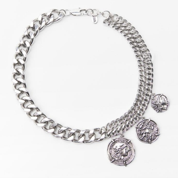 Zara | Jewelry | Zara Chain Link Coin Necklace | Poshmark